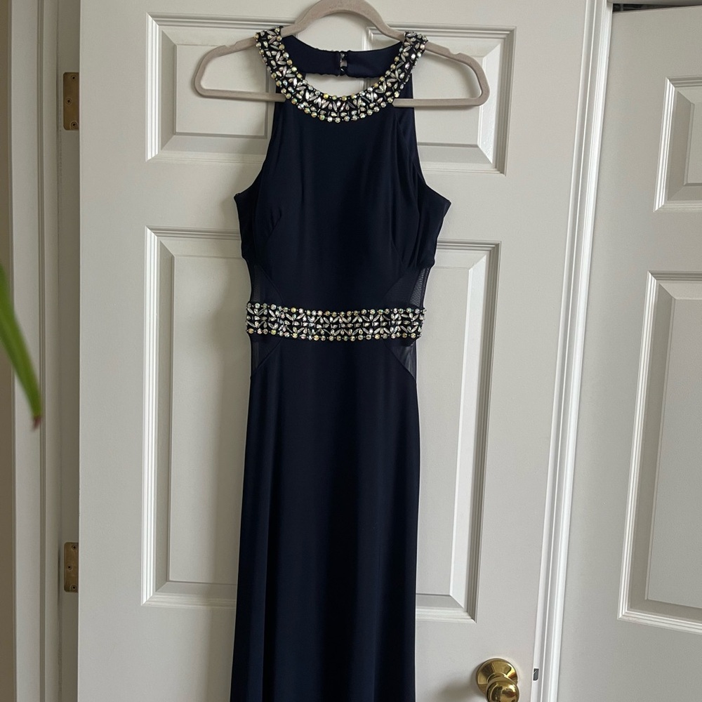 Crystal Trim Prom Dress - Gem
